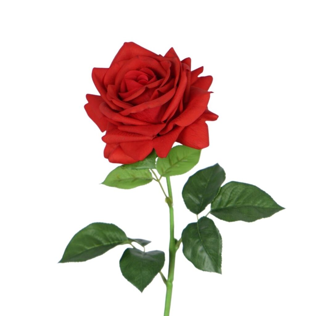 Real Touch Rose Bells Red 65cm - Desflora